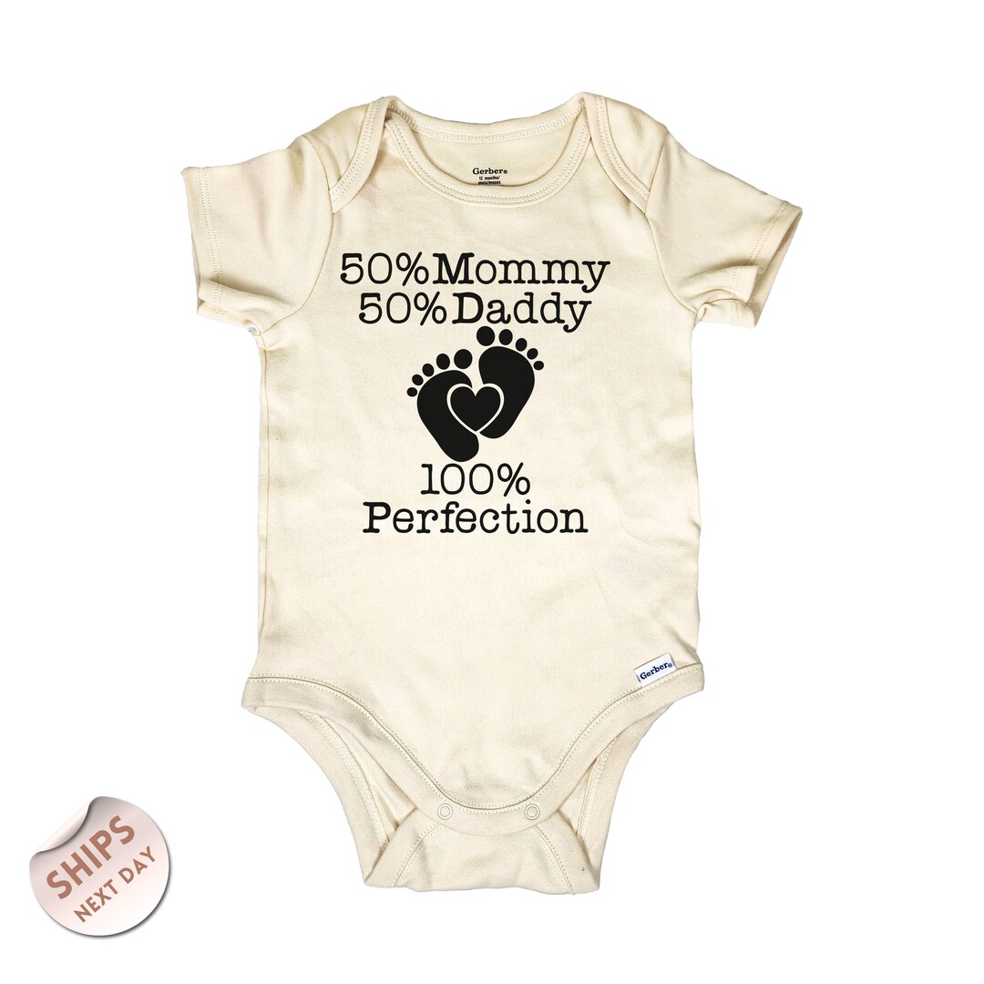 50 Mommy 50 Daddy 100 Perfection Baby Onesie®, New Parent Baby Bodysuit ...
