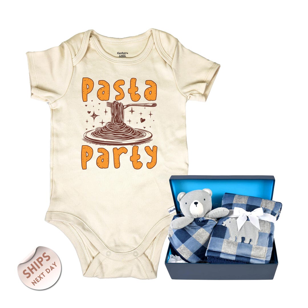 Pasta Party Baby Onesie®and Blanket, Cute Italian Food Pasta Spaghetti ...
