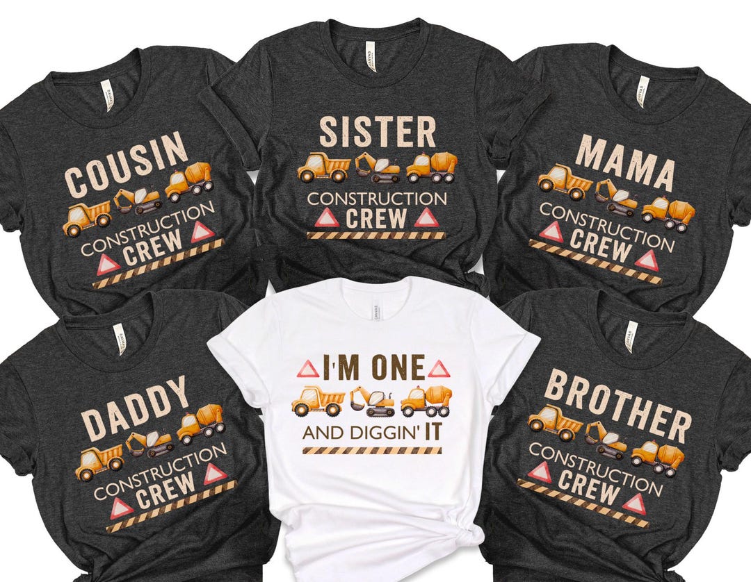 Personalized Construction Crew Family Shirts, Toddler Birthday Tee ...