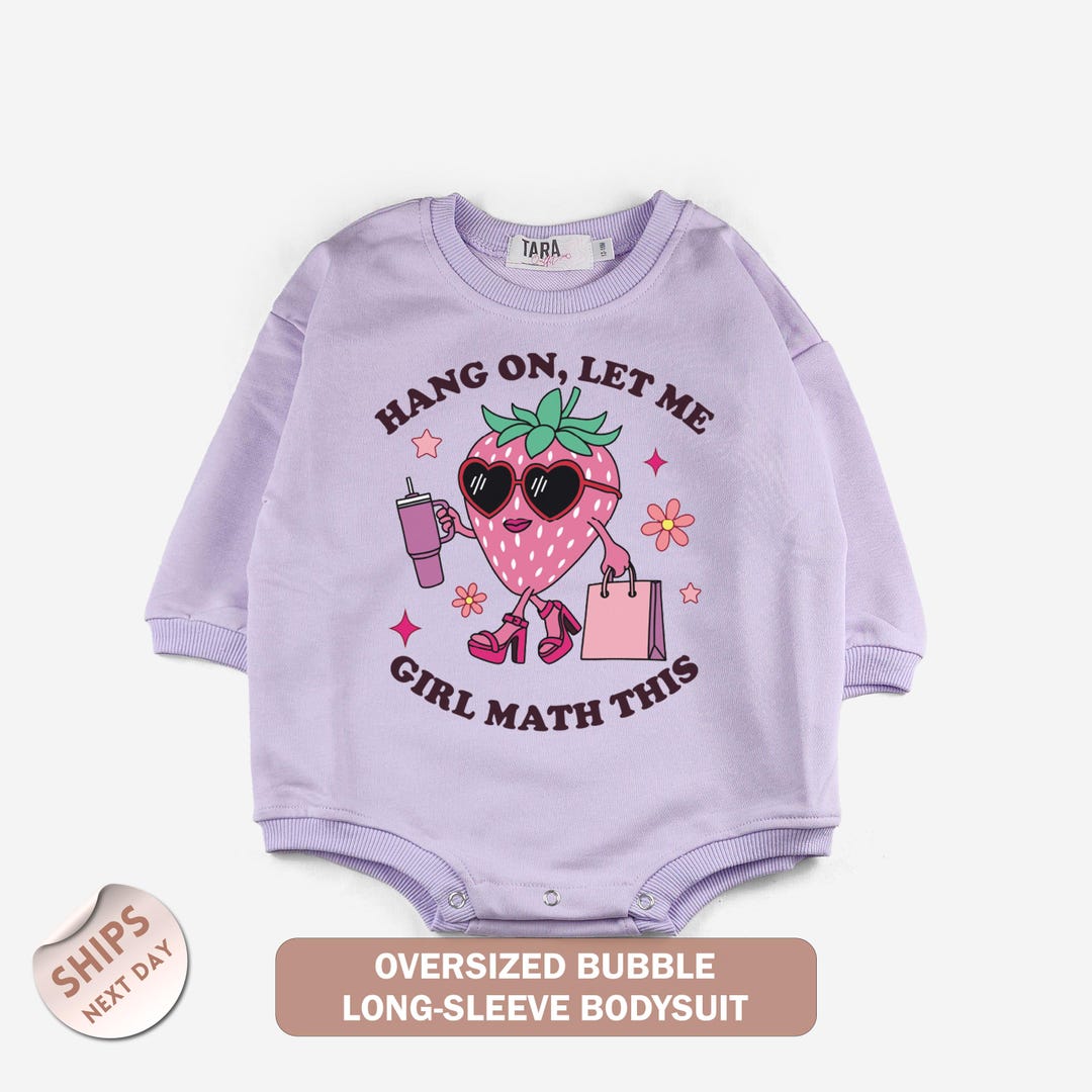 Hang on Let Me Girl Math This Baby Onesie®, Funny Retro Girls Baby ...