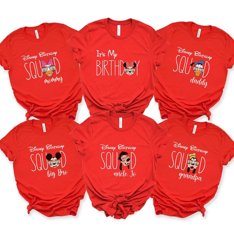 Personalized Disney Birthday Squad Shirt, Custom Disney Family Birthday ...