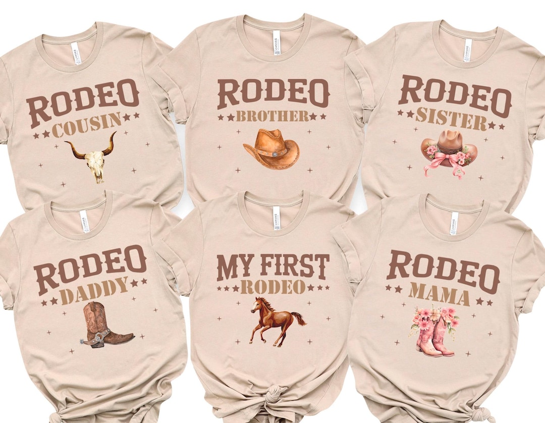 My First Rodeo Family Matching Shirt, Rodeo Mom Dad Shirts, Girl Boy ...