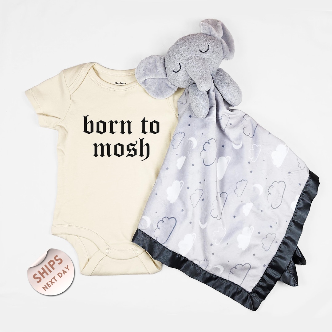 Born to Mosh Baby Bodysuit and Blanket, Emo Baby Gift, Elder Emo ...