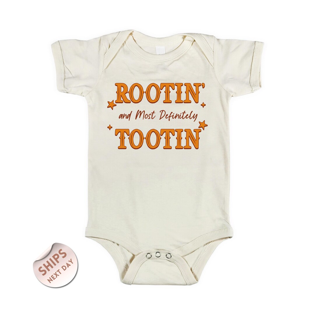 Rootin and Most Definitely Tootin Baby Bodysuit, Retro Cowboy Bodysuit ...