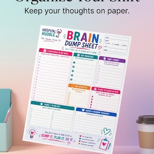 Nurse Brain Dump Sheet | Nursing Task Organizer & Prioritization ...