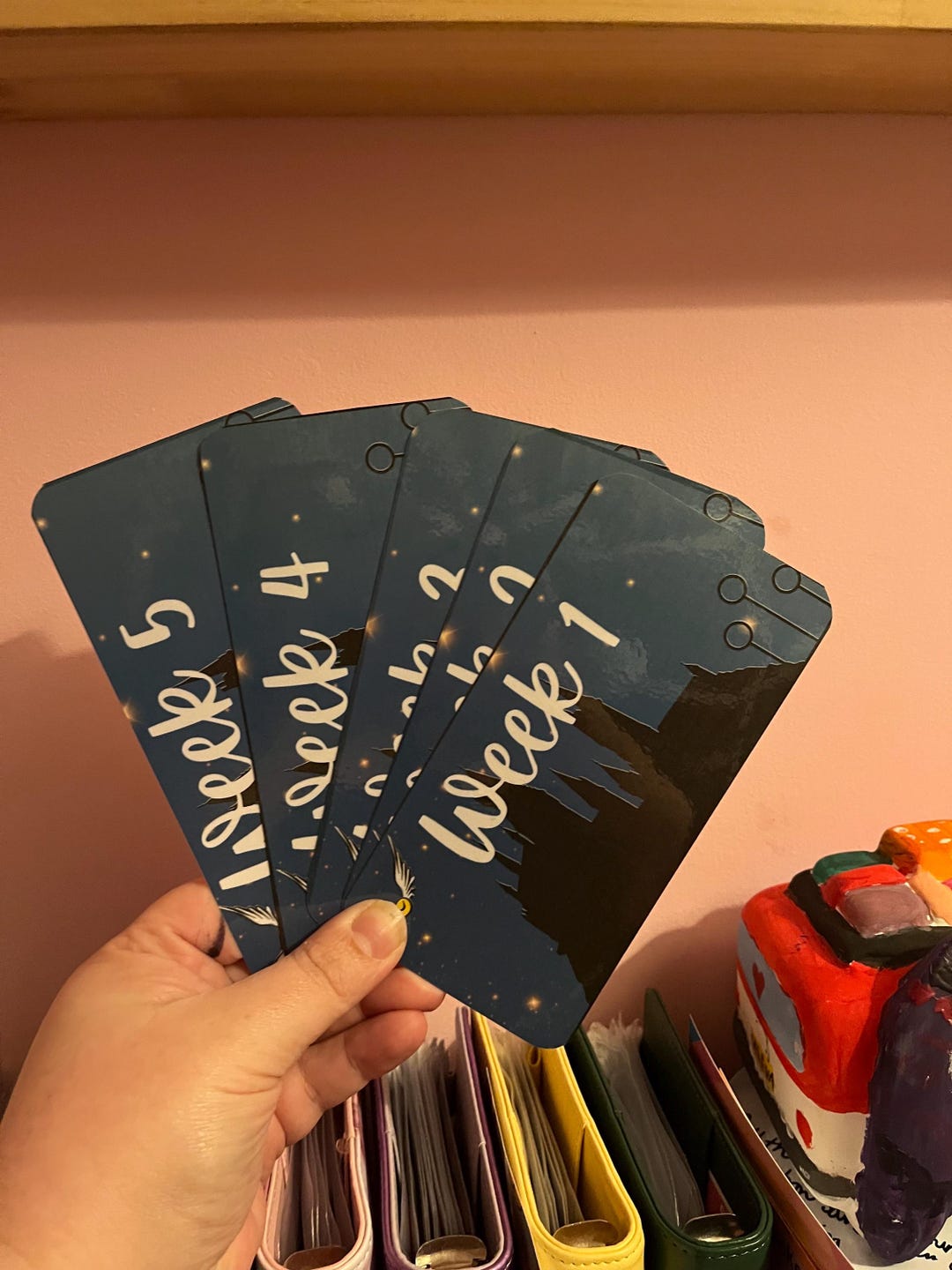 WEEKLY WALLET DISPLAYS Wizard Themed Laminated Cash Wallet Tracker ...