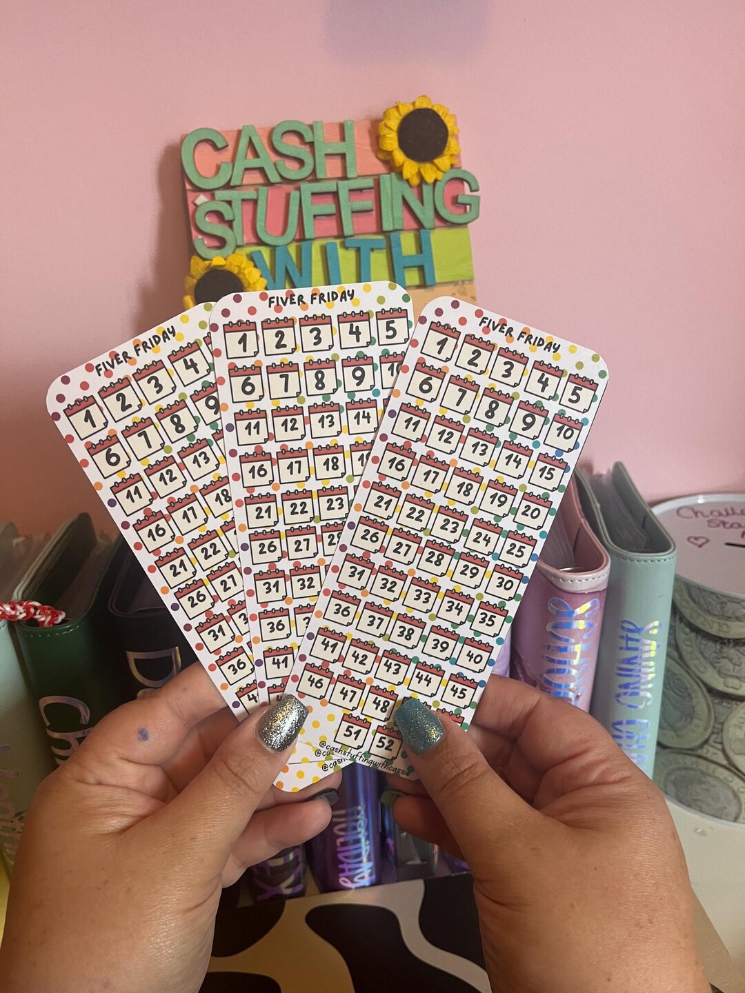 FIVER FRIDAY SAVING Challenge Laminated Cash Wallet Tracker | Low ...