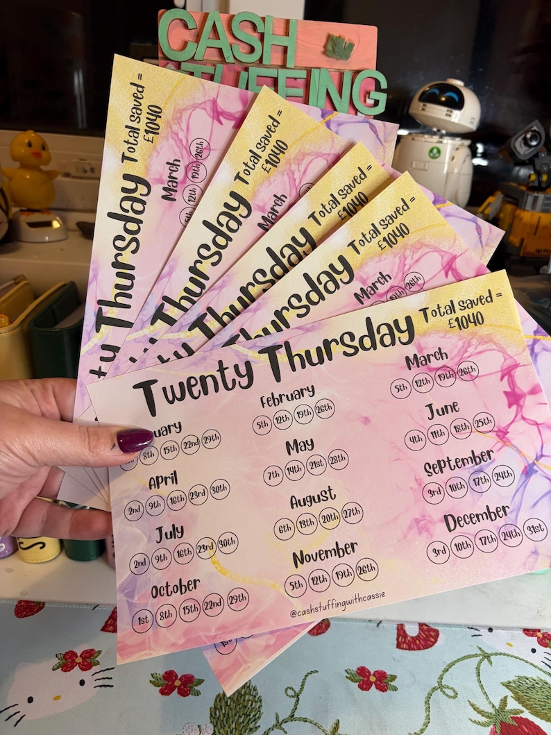 FIVER FRIDAY, TENNER Tuesday & Twenty Thursday Large Tin Sticker Cash ...