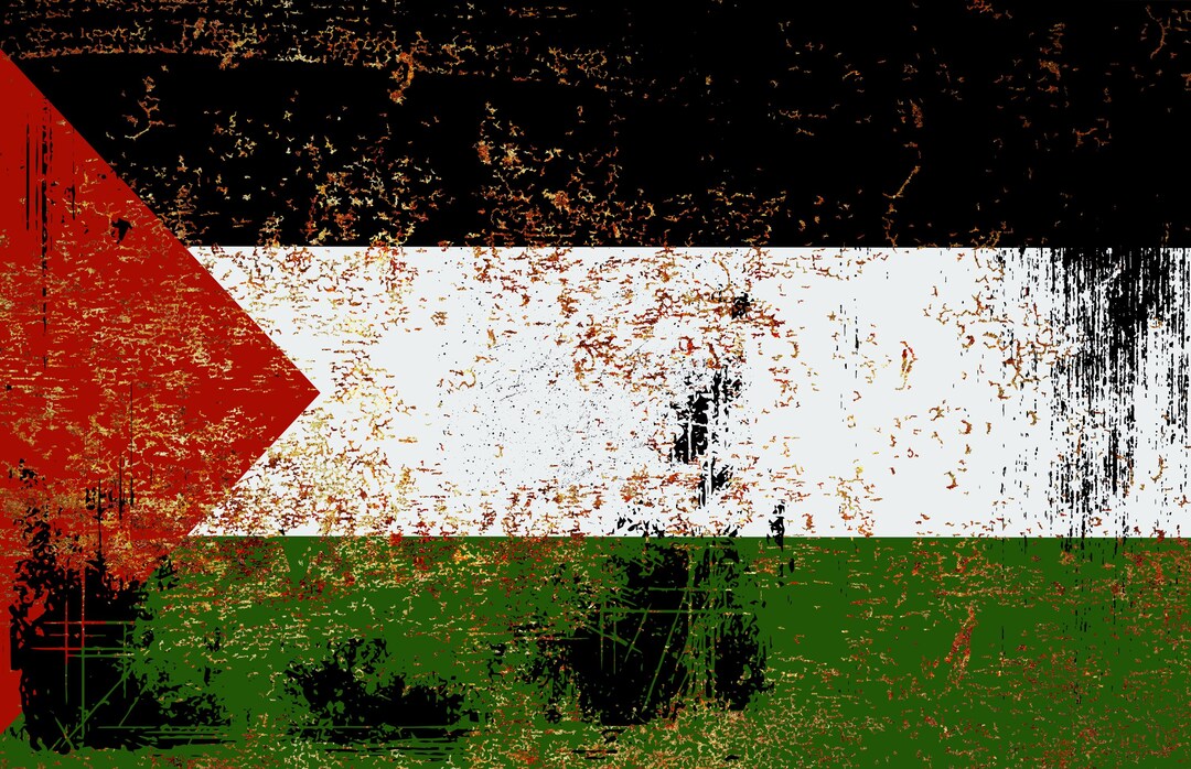 Palestine Flag Artwork,rolled Posters, , Vintage Style Wall Decor, Hand ...