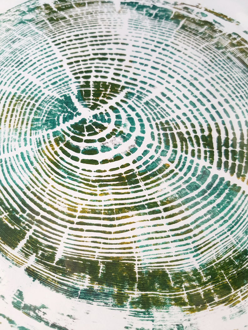 Woodcut Print Tree Ring From France - Etsy