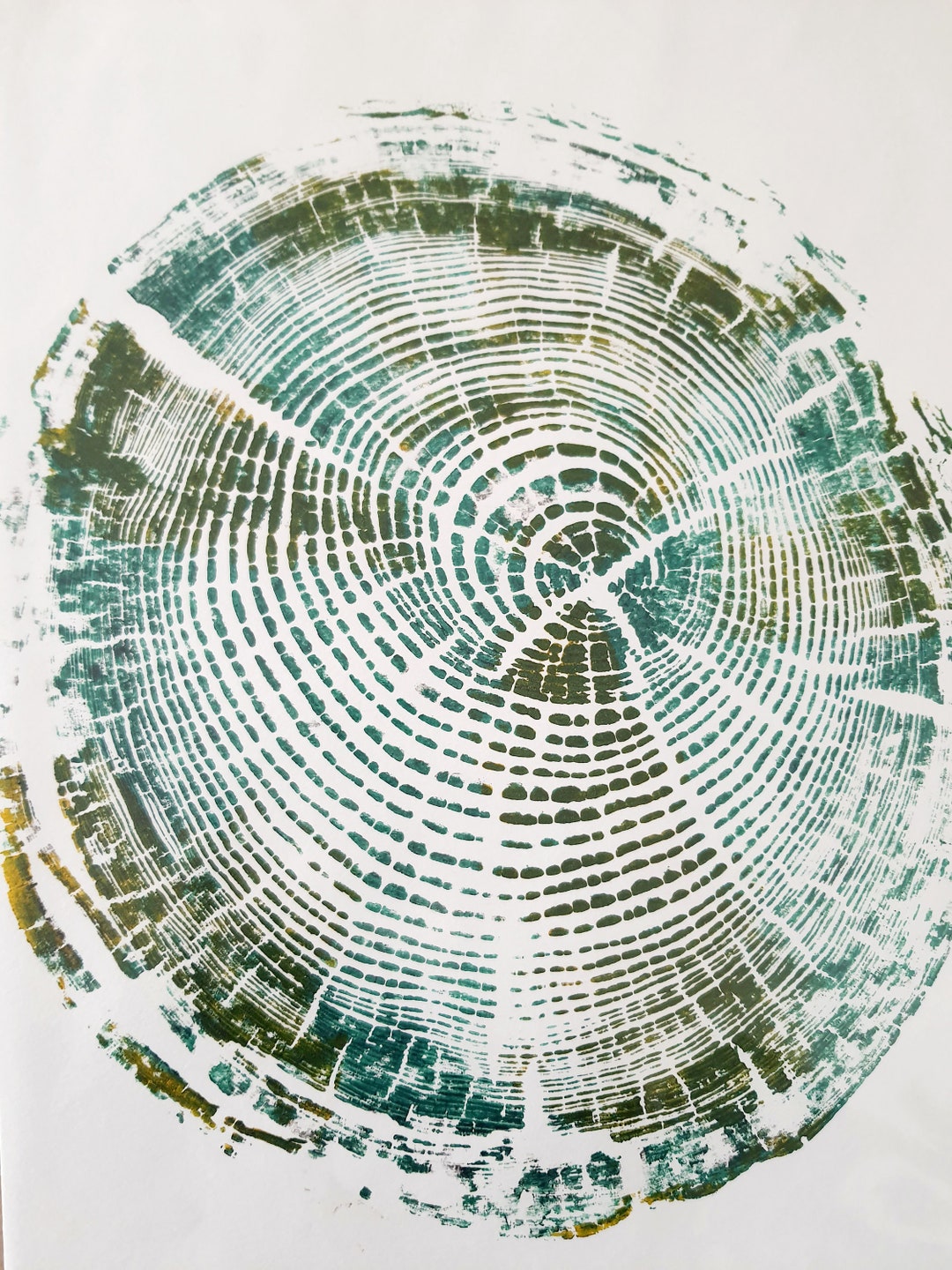 Woodcut Print Tree Ring From France - Etsy