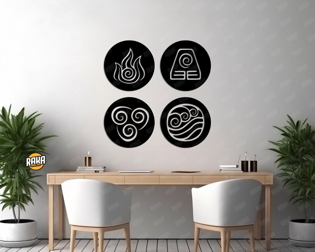 4 Elements Wall Art, 4 Elements Wood, Four Elements Mdf Wall Art, Water ...