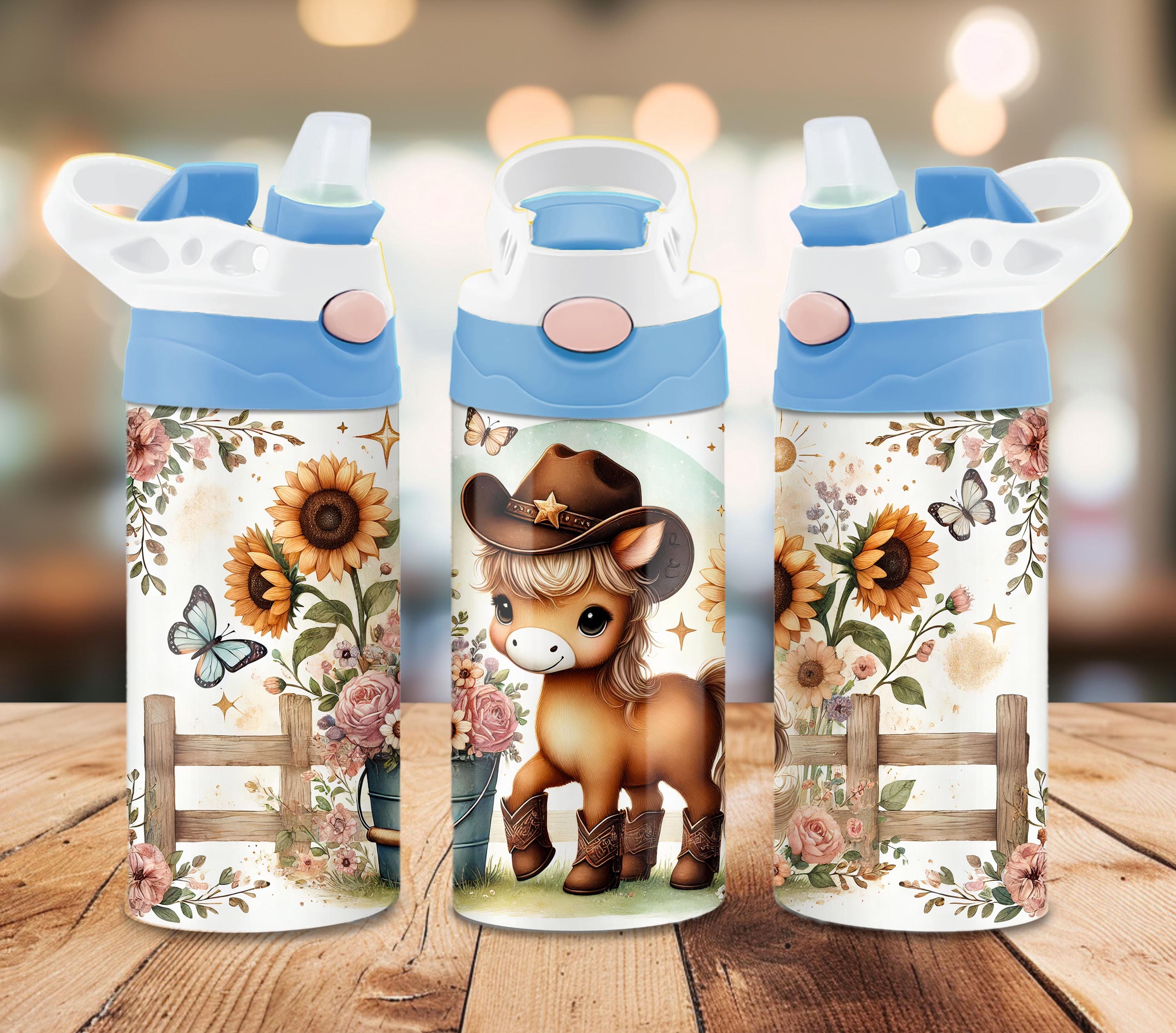 Country Cowgirl Pony Tumbler Wrap 12oz PNG, Western Kids Sippy Cup ...