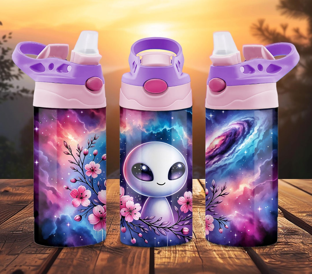Alien 12 Oz Kids Tumbler Wrap, Straight Tumbler PNG, Sublimation Kids ...