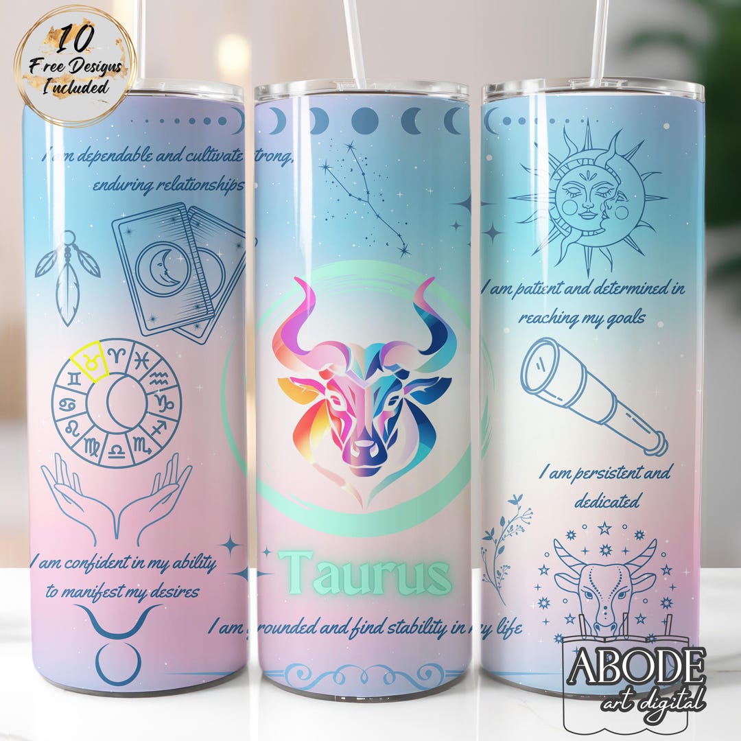 Taurus Zodiac Skinny Tumbler Sublimation Design (digital Download) - Etsy