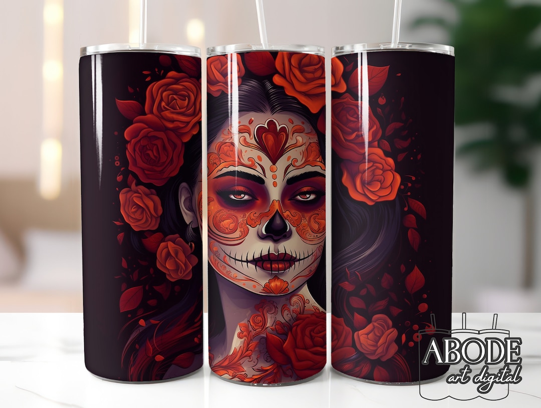 Day of the Dead Latina Día De Los Muertos 20 Oz Skinny - Etsy