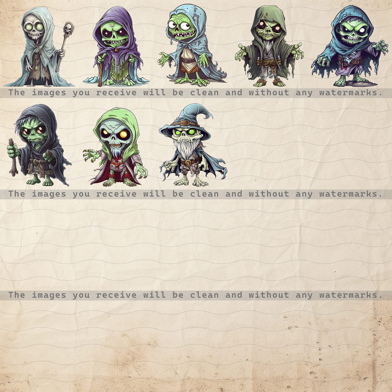 Halloween Zombie Cliparts, Ghoulish Zombie Cliparts, Transparent ...