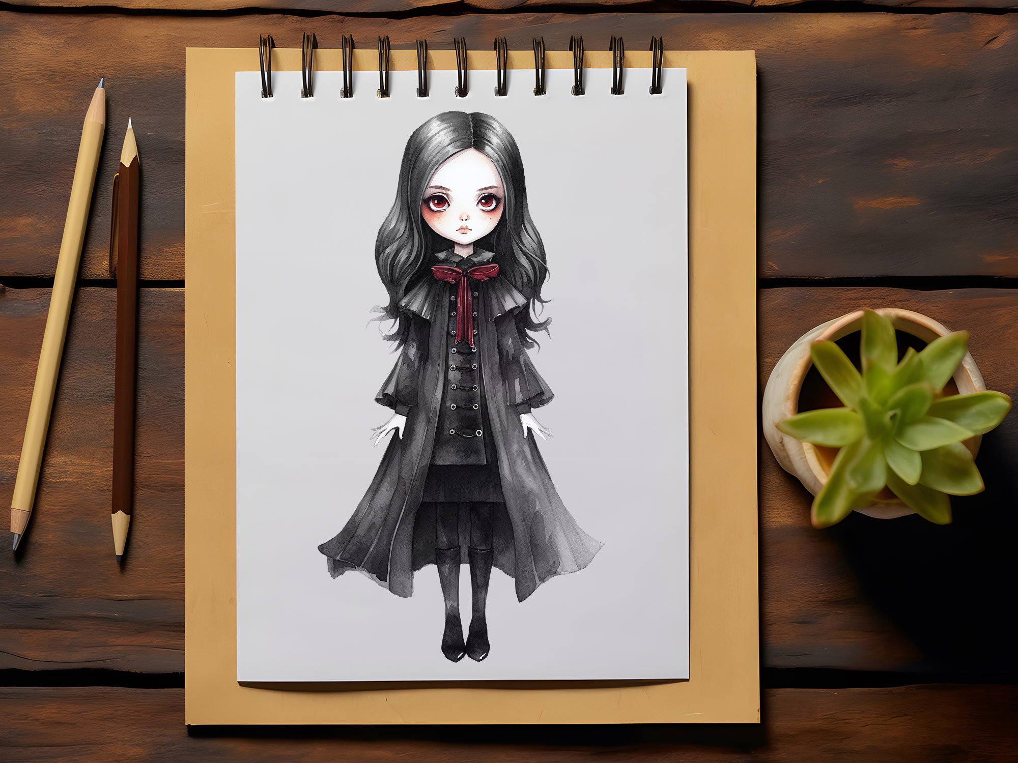 Vampire Girls Watercolor Clipart Bundle Dracula Girls - Etsy