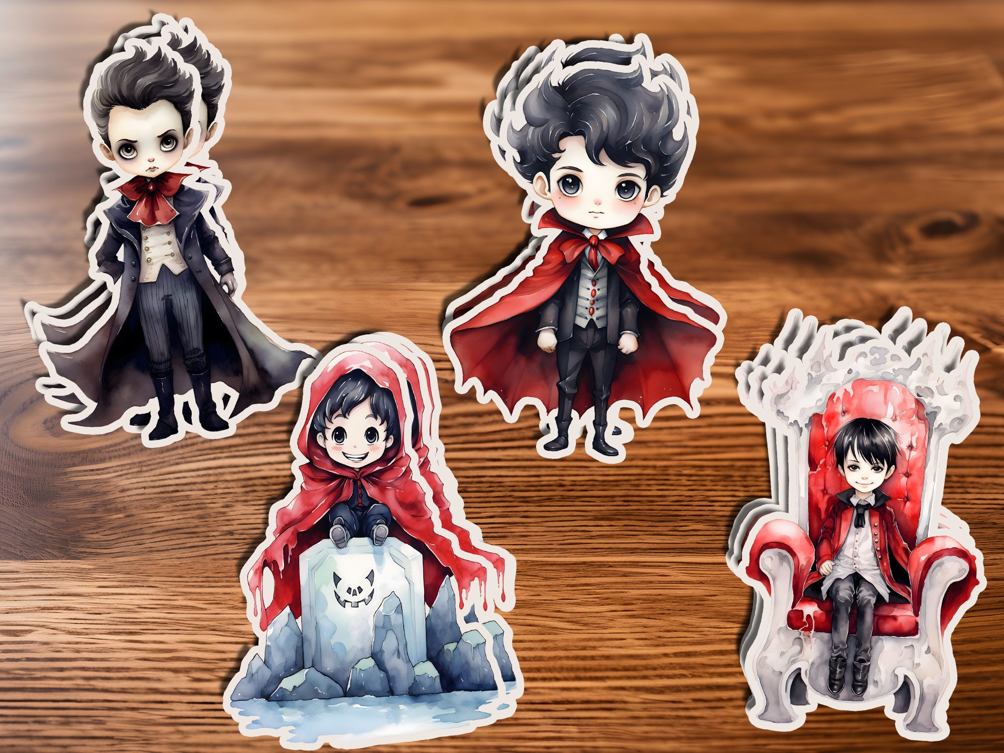 Anime Vampire Illustration, Cliparts Bundle, Mystical Dracula Boys ...