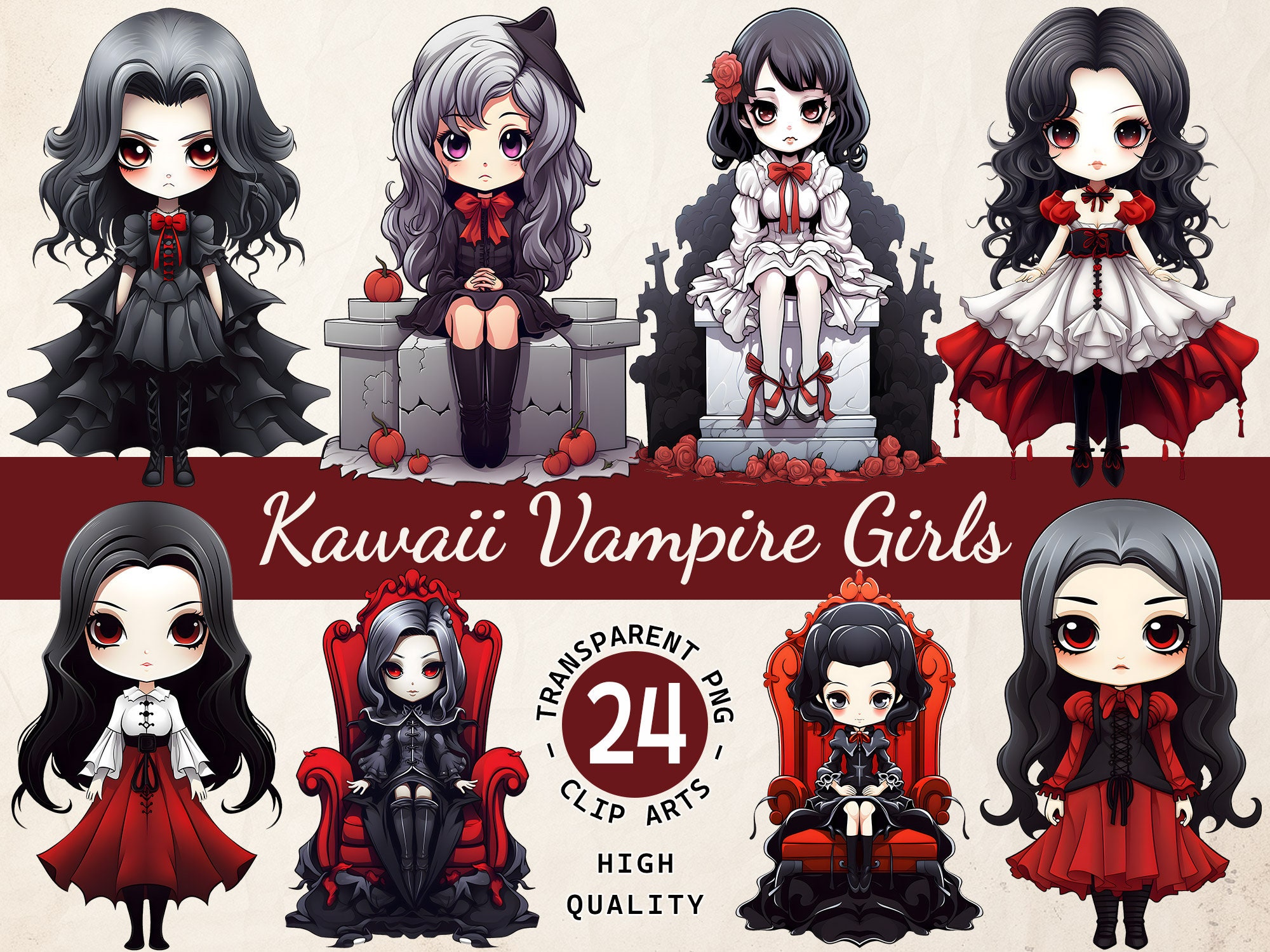 Girl Vampires Clipart