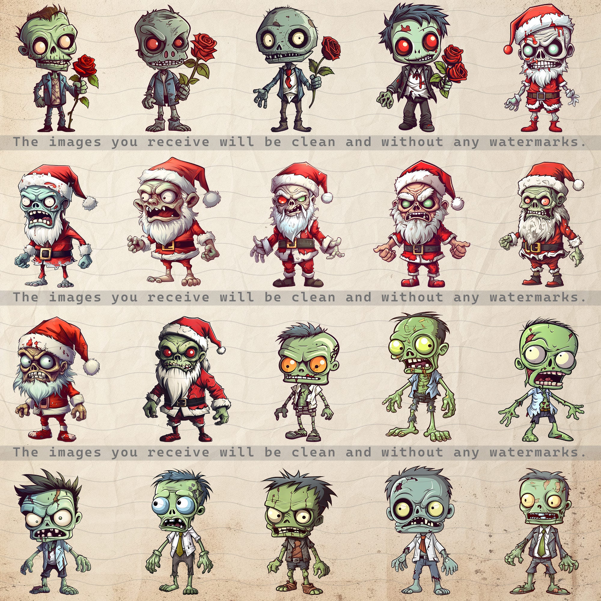 Halloween Zombie Cliparts, Ghoulish Zombie Cliparts, Transparent ...