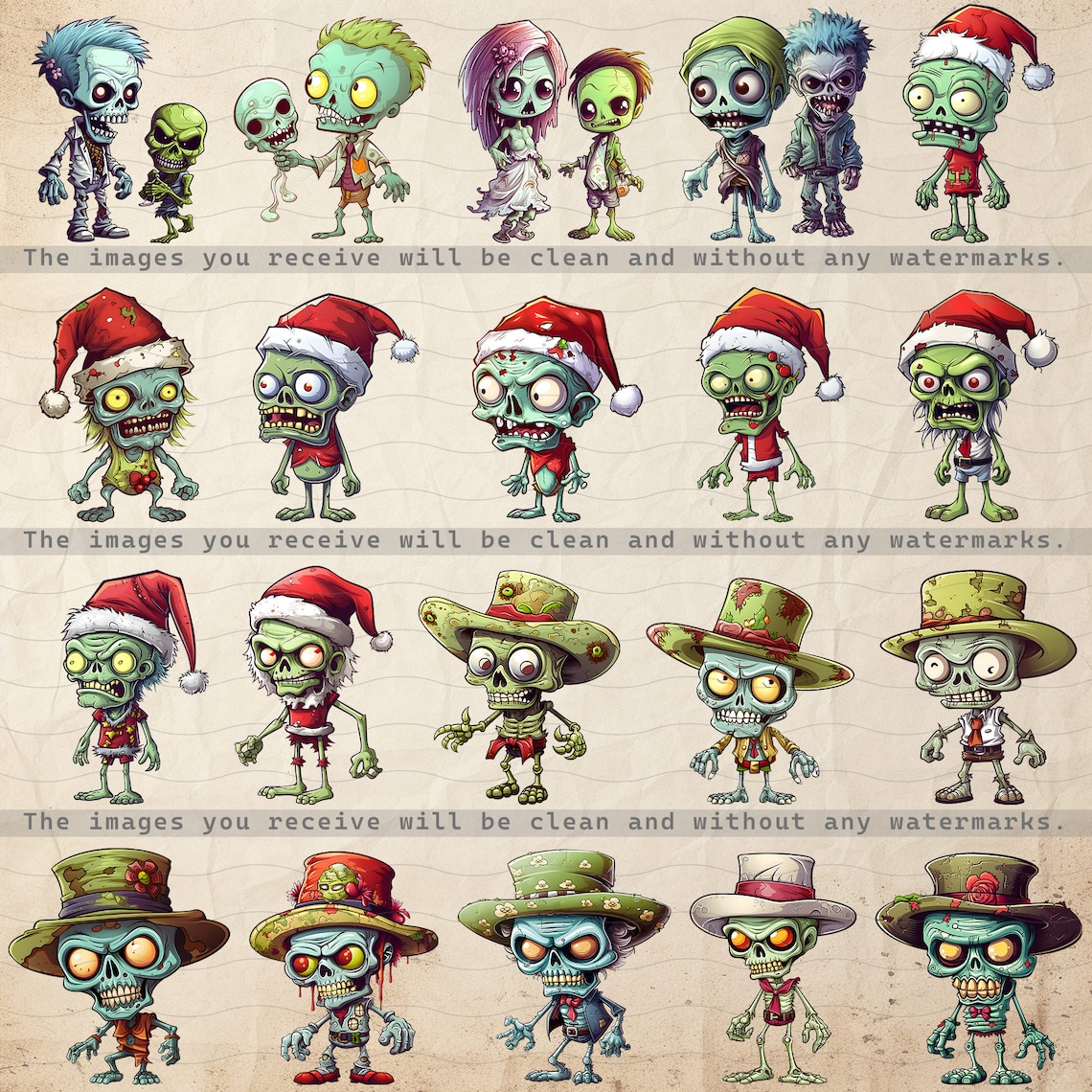 Halloween Zombie Cliparts, Ghoulish Zombie Cliparts, Transparent ...