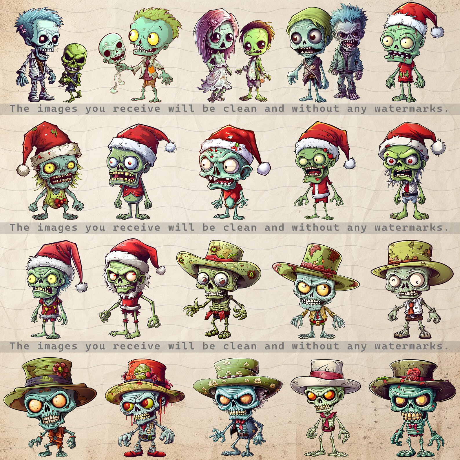 Halloween Zombie Cliparts, Ghoulish Zombie Cliparts, Transparent ...