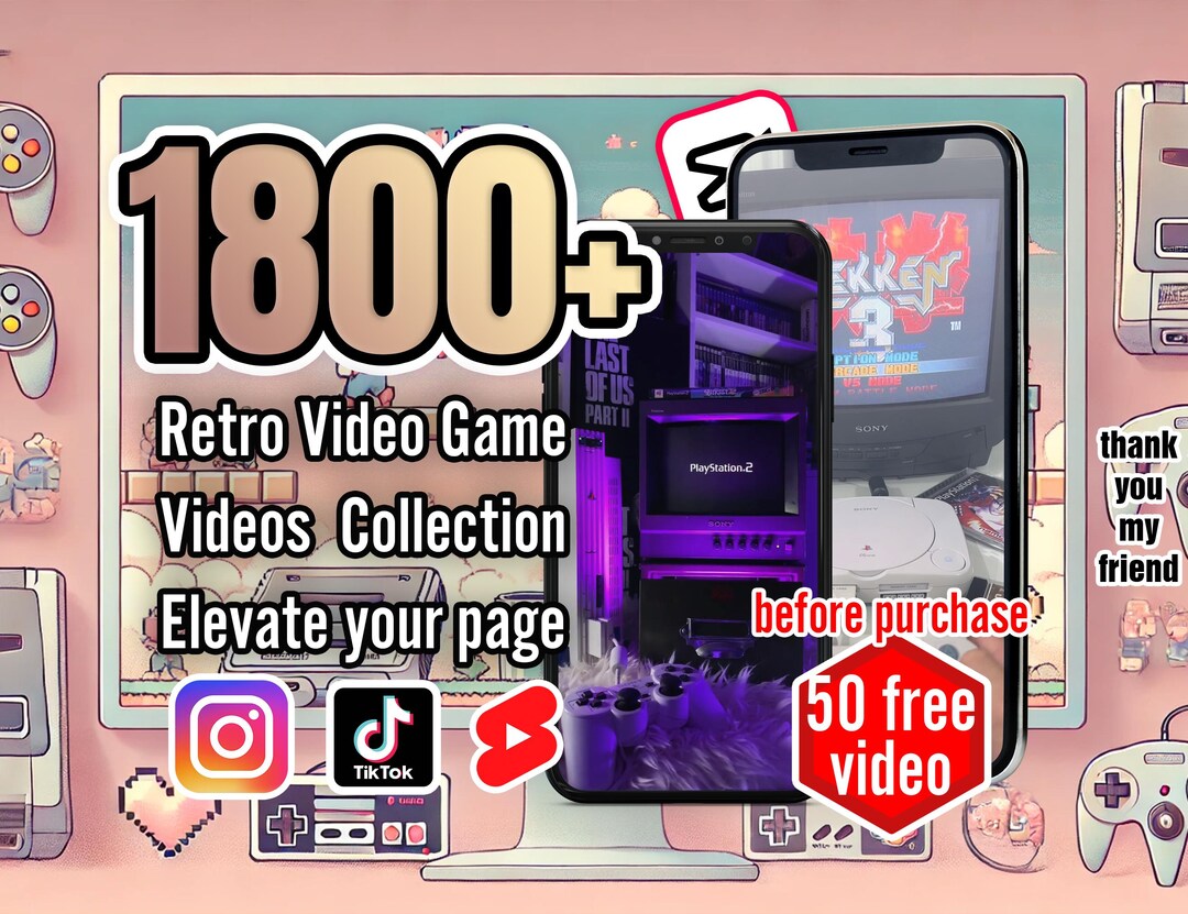 Unrivaled Retro Video Game Collection | 1800+ Viral Clips for Tiktok ...