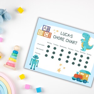 Editable Toddler Chore Chart Daily Checklist Responsibility - Etsy