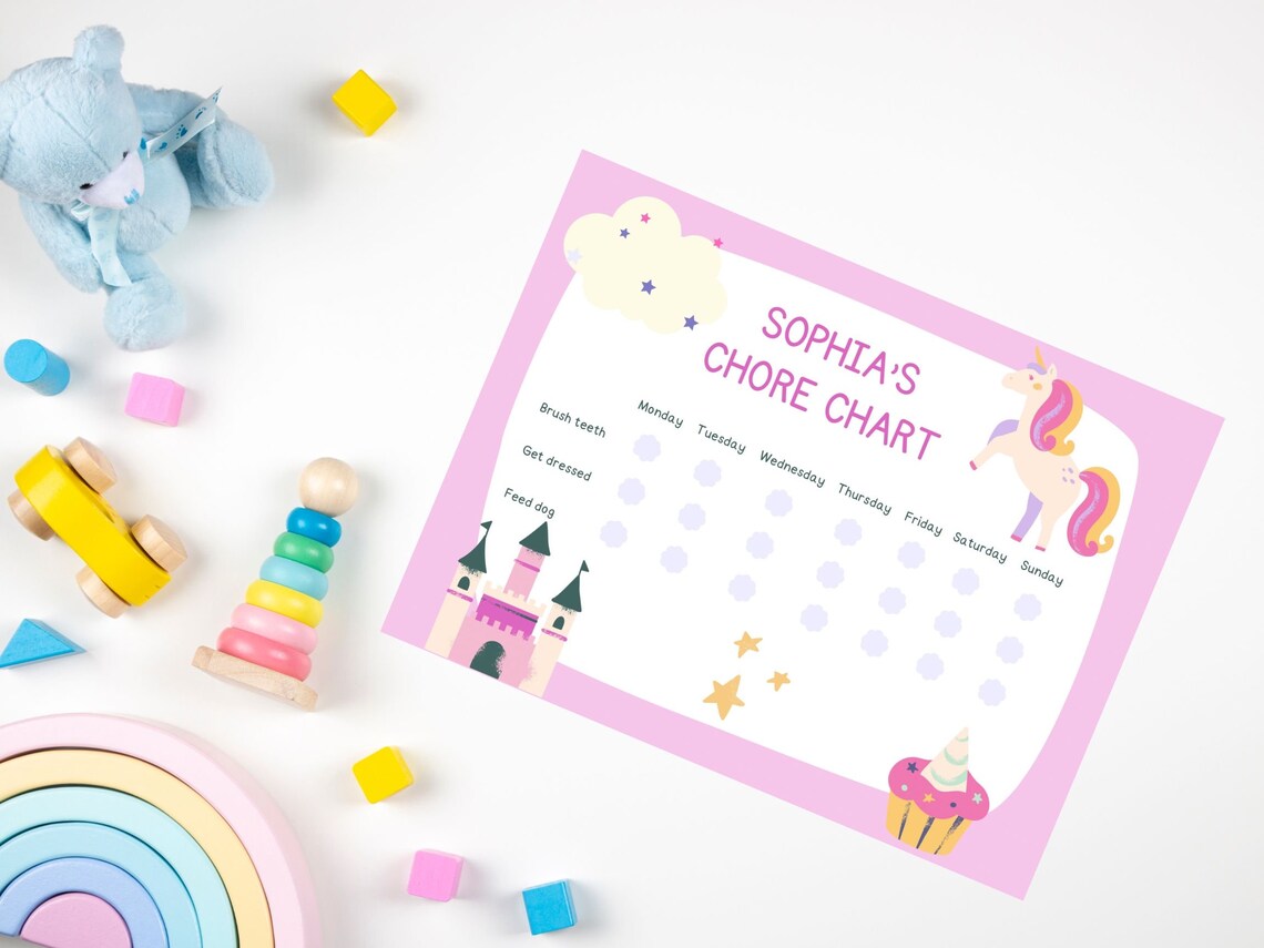 Editable Toddler Chore Chart Daily Checklist Responsibility - Etsy