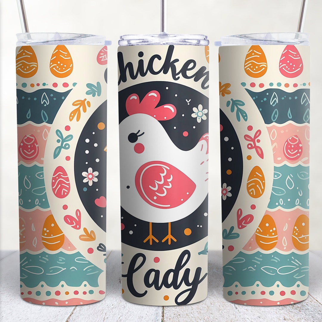 Chicken Lady 20oz Skinny Design Chicken Tumbler Wrap Sublimation PNG ...