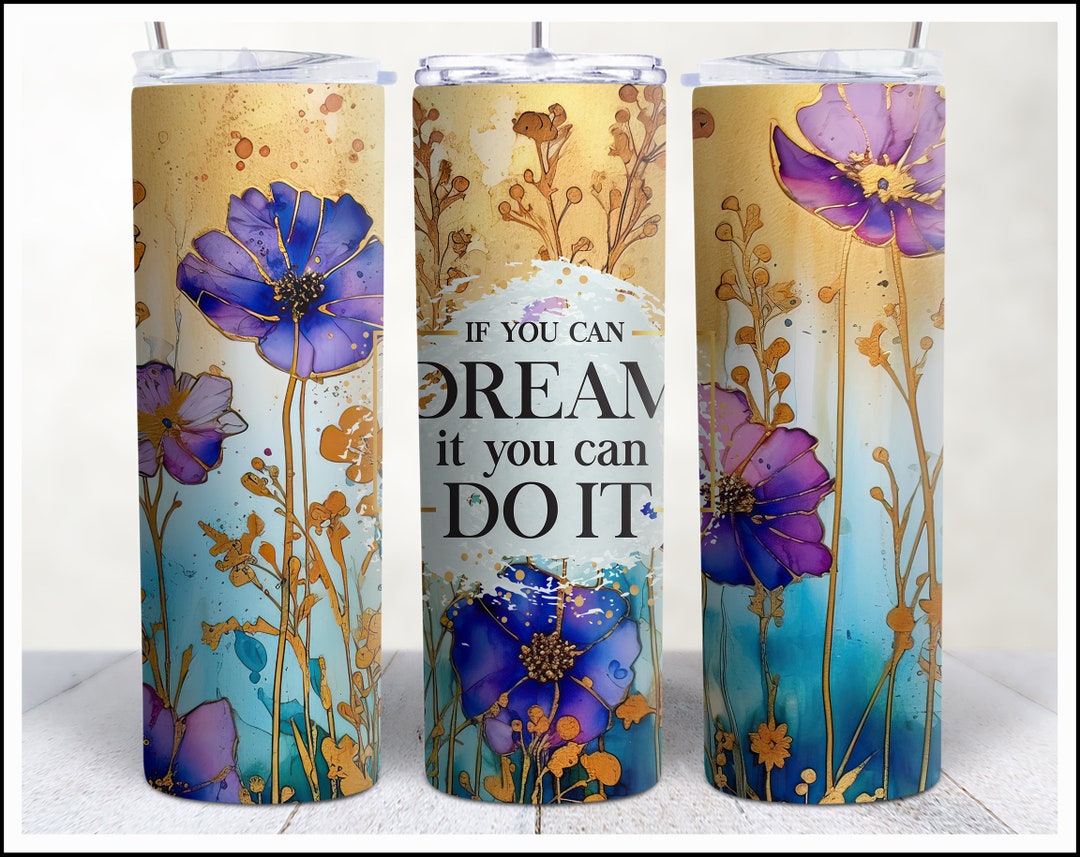 20 Oz Motivational Quote Skinny Tumbler Sublimation Design ...