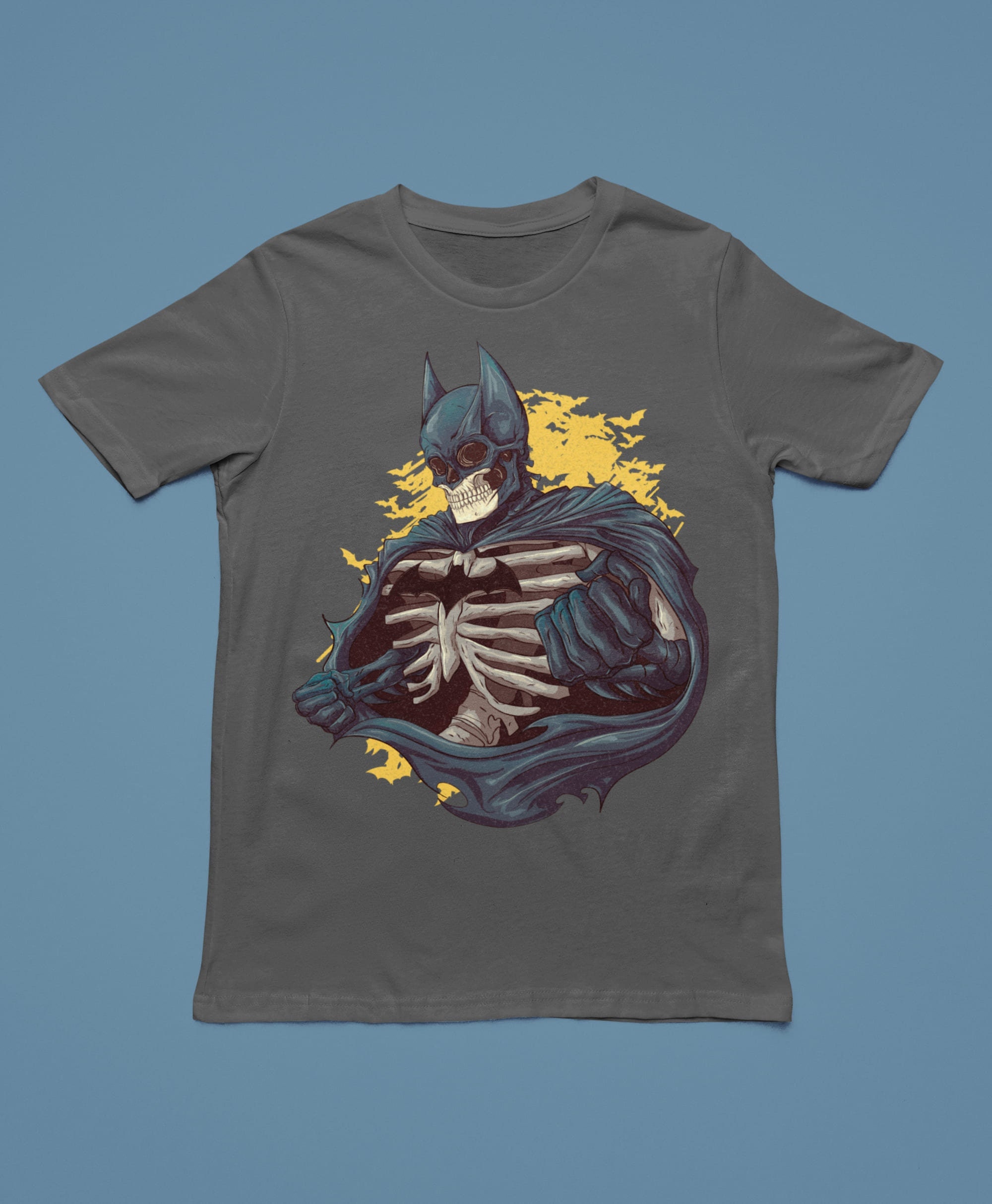 Dark Knight Skeleton Batman Superhero Skeleton Tee, Gothic Gotham Hero ...