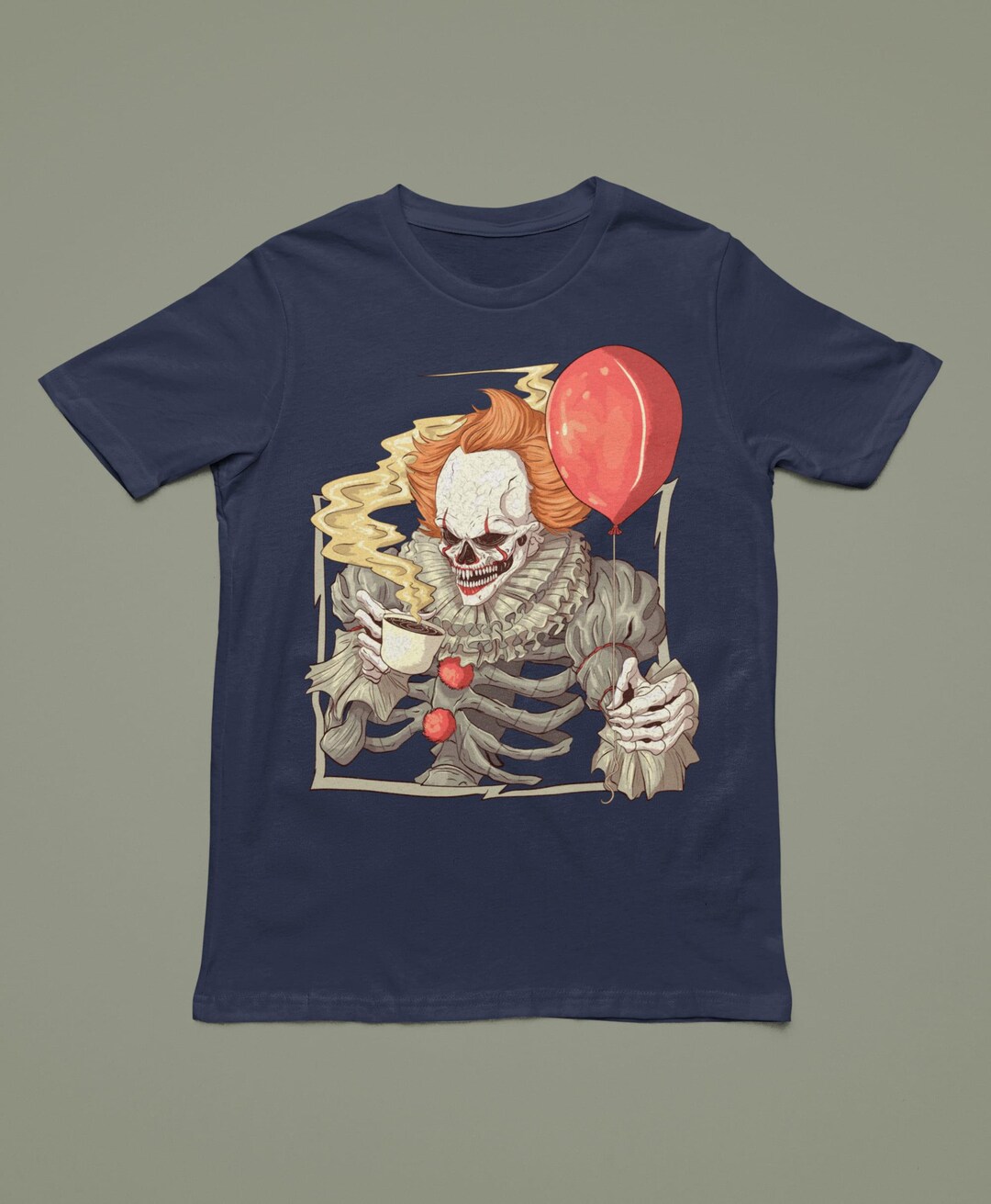 Pennywise-inspired Skeleton Shirt, Creepy Clown Coffee Tee, Funny ...