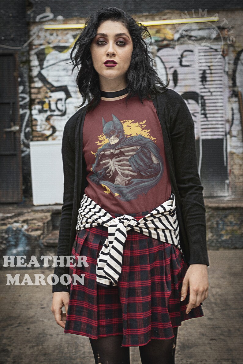 Dark Knight Skeleton Batman Superhero Skeleton Tee, Gothic Gotham Hero ...