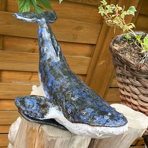 Whale Sculpture, Ceramic Blue Whale - Etsy