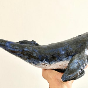 Whale Sculpture, Ceramic Blue Whale - Etsy