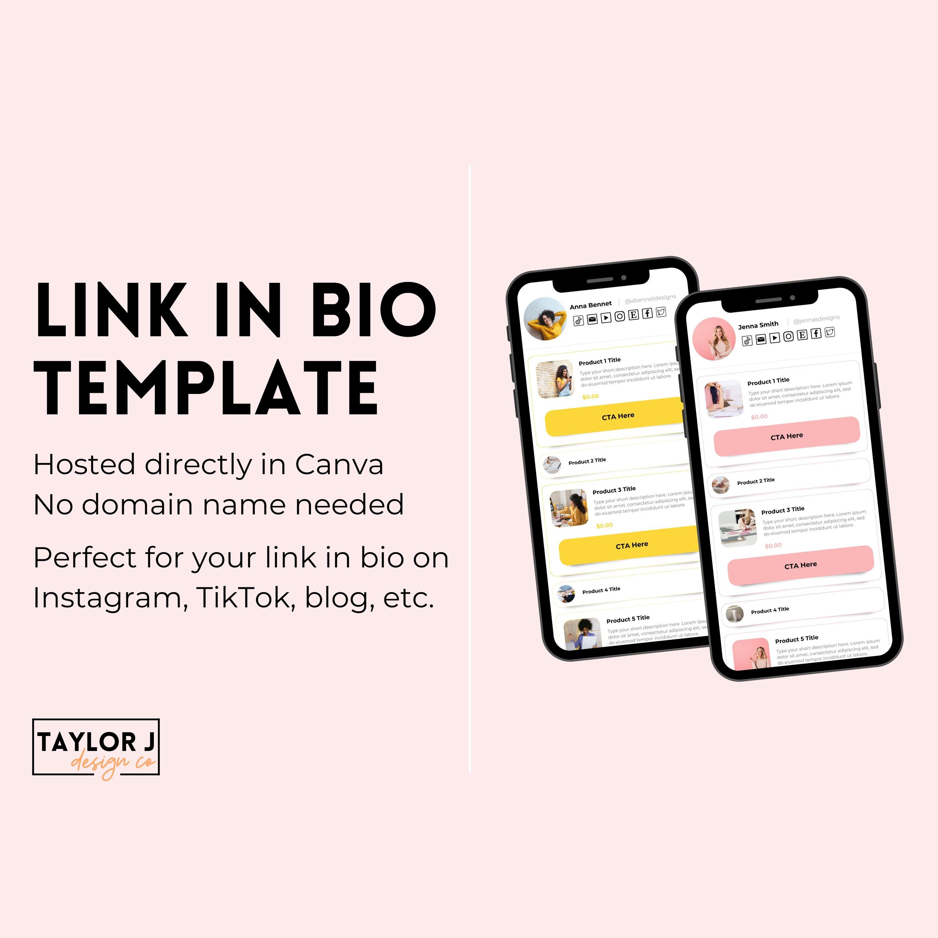 Canva Link in Bio Template: Digital Product Landing Page (PDF Download ...