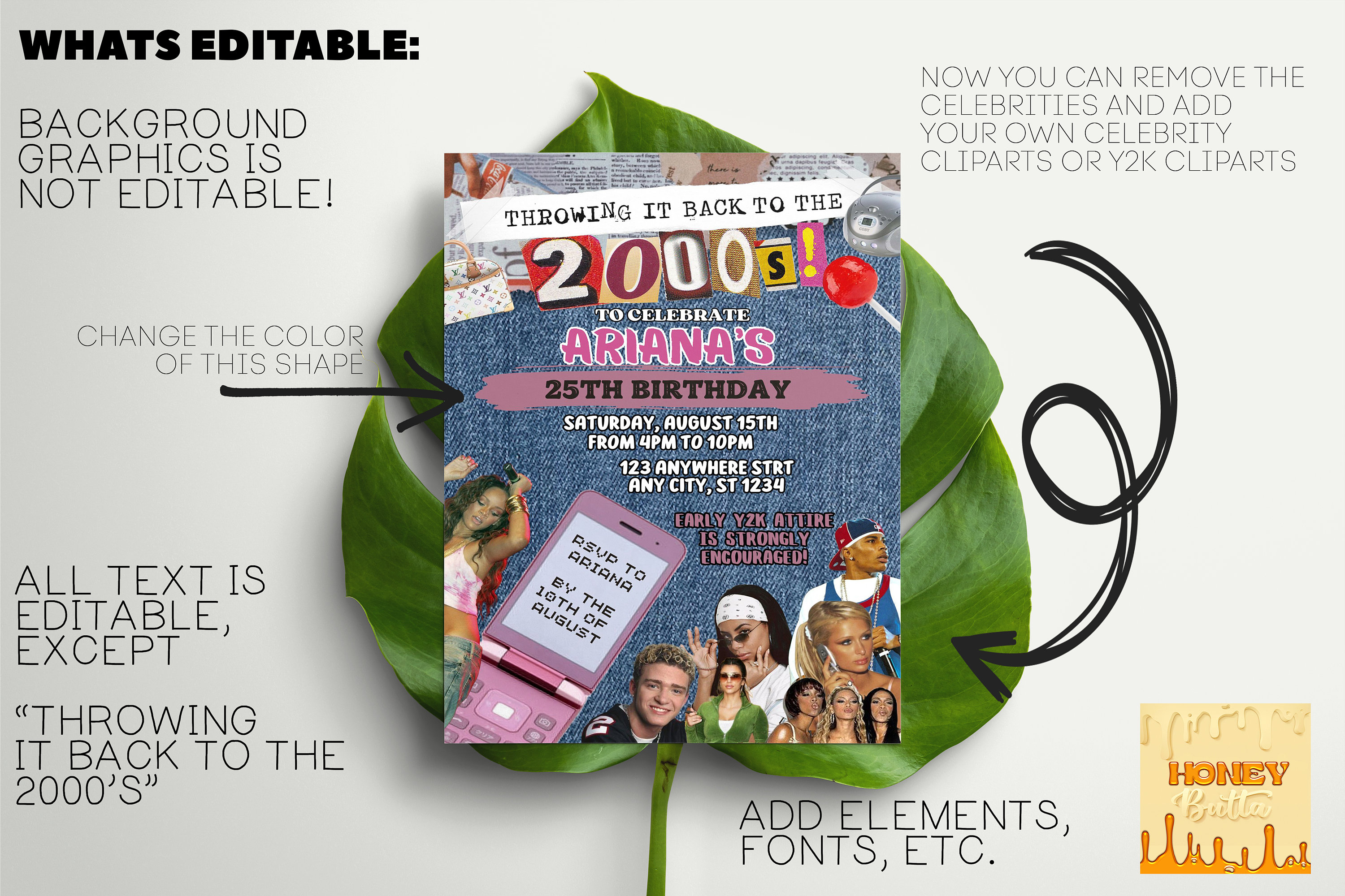 Y2K Birthday Party Invitation: 2000s Theme, Editable Template (digital ...