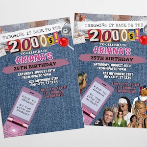 Y2K Birthday Party Invitation: 2000s Theme, Editable Template (digital ...
