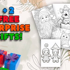 100 Christmas Coloring Pages Bundle, Christmas Printable, Christmas ...