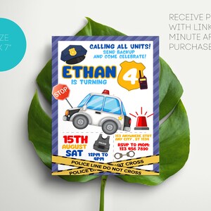 Editable Police Invitation, Police Birthday Invitation, Police Officer ...