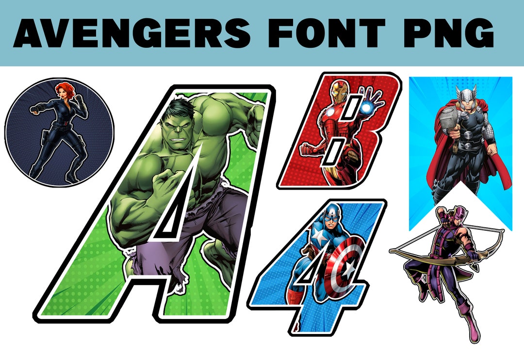 Superhero Alphabet PNG: Birthday Banner Font (digital Download) - Etsy