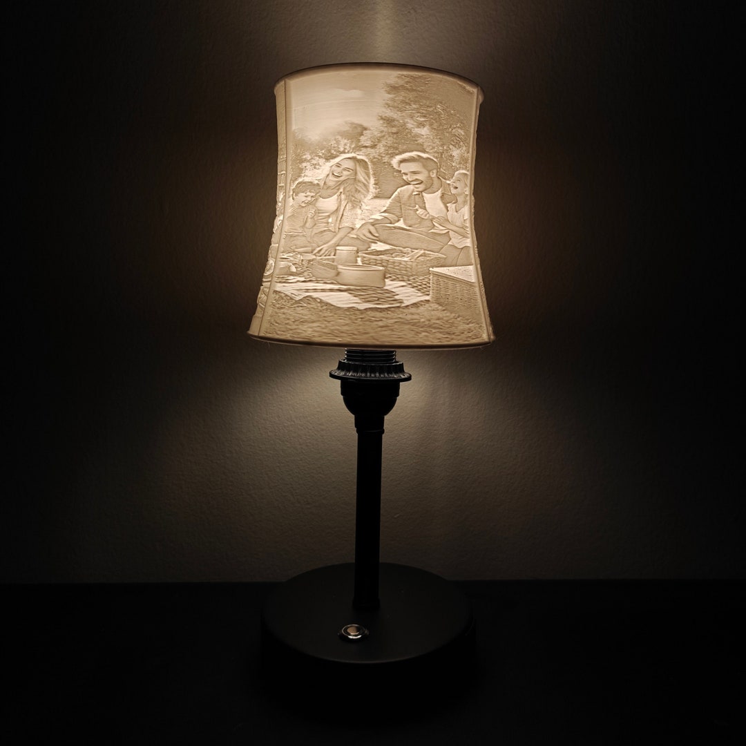Custom 3D Printed Lithophane Lamp Personalized Photo Night Light Unique ...