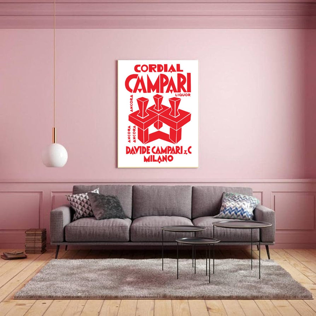 Poster Campari Futurism Art Print, Vintage Poster, Bar Vintage Wall Art ...
