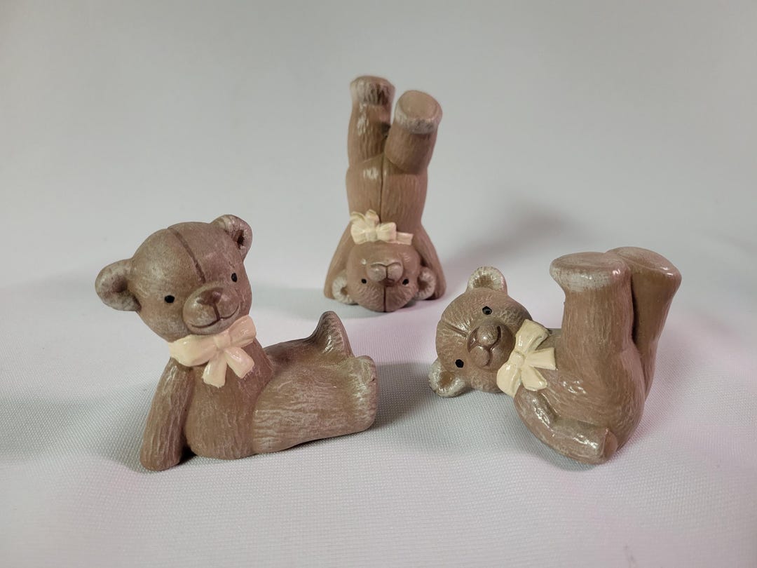 Set of 3 Ceramic Tumbling Bears Hand Painted Acrobatic Gymnastic ...