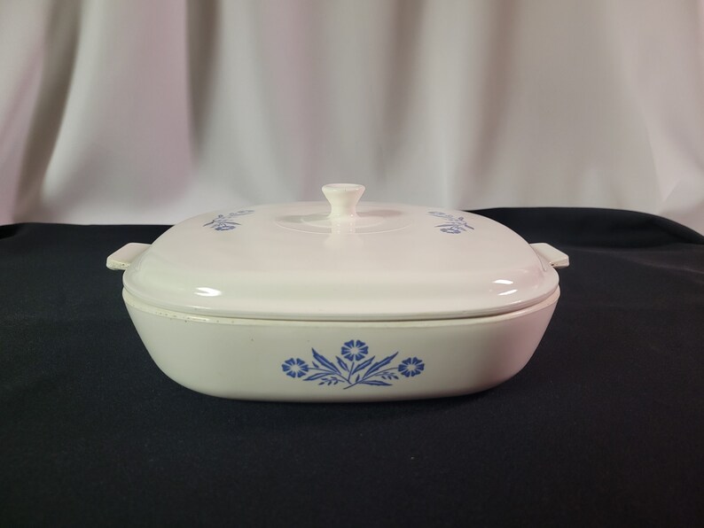 Corning Ware Blue Cornflower Casserole Dish Rare Pyroceram Lid Pyrex ...