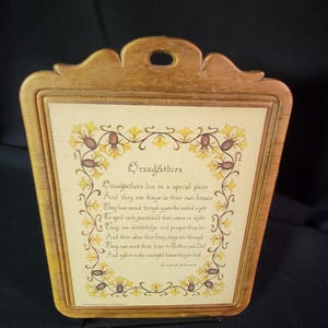 Grandfather Poem Vintage Hanging Wall Art Fathers Day Birthday Granddad ...