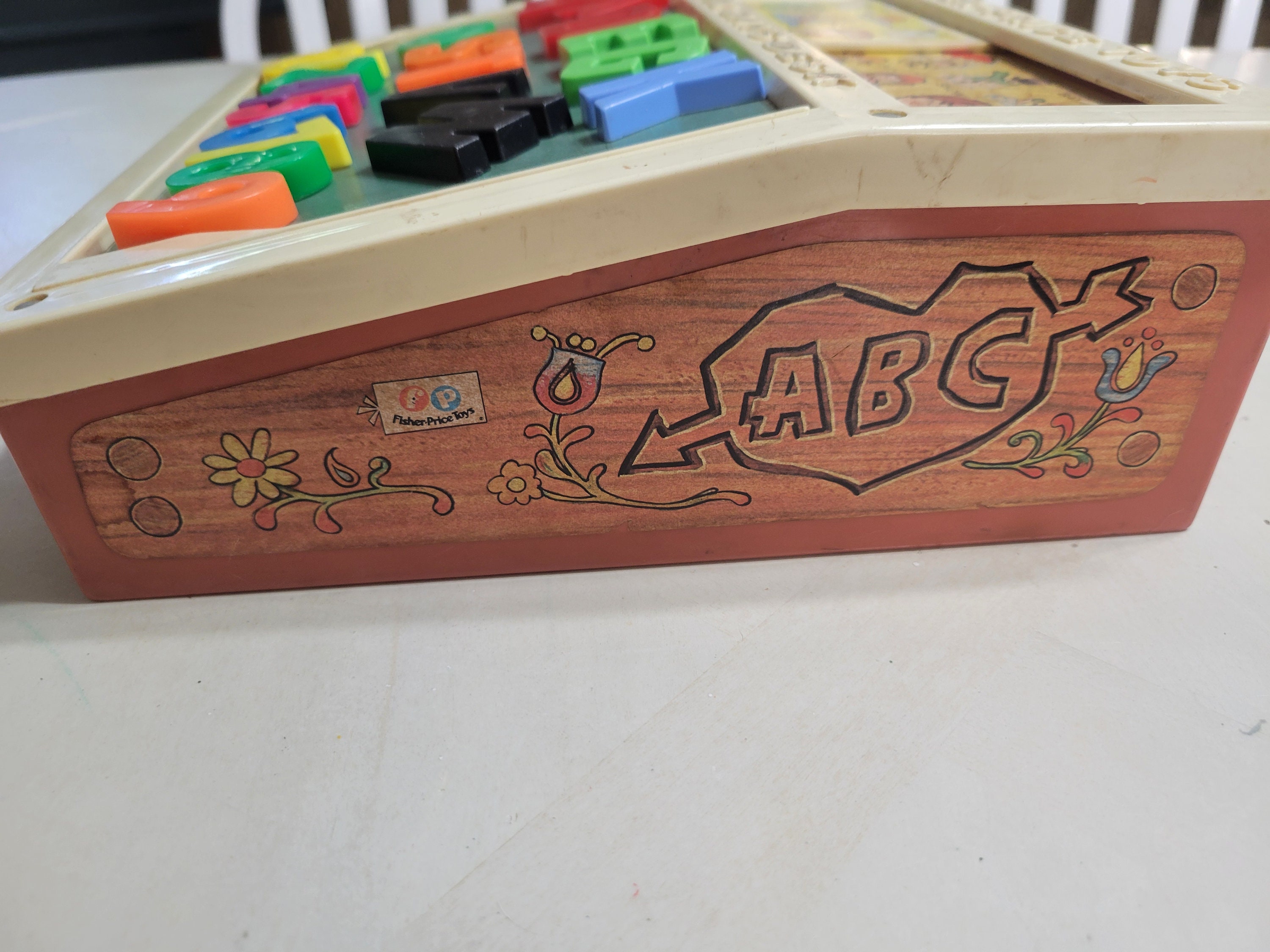 Fisher Price Toys School Days Desk Vintage Magnetic Alphabet Chalkboard ...