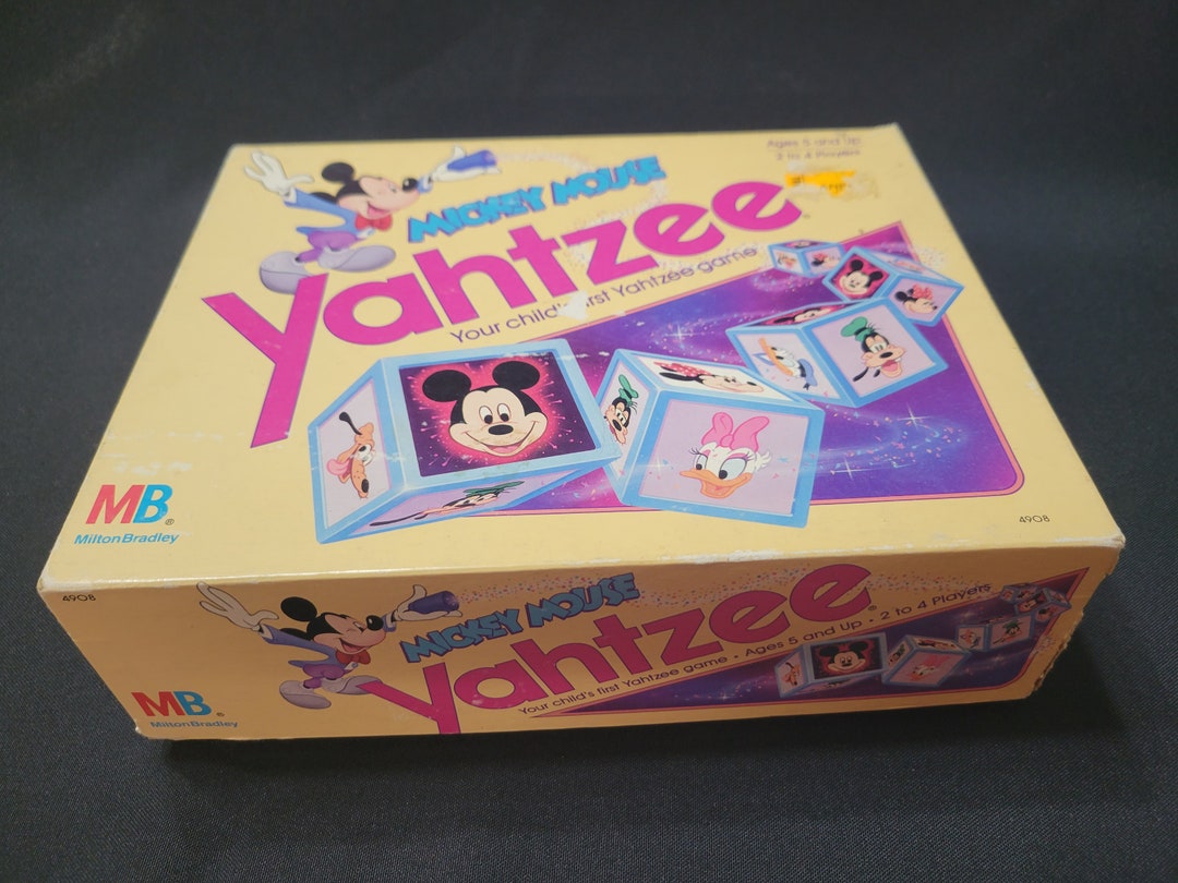 1988 Disney Mickey Mouse Yahtzee Milton Bradley Boardgame Family Game ...